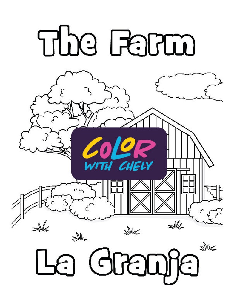 Learn Spanish With Farm Animal Coloring Pages (instant Download ...