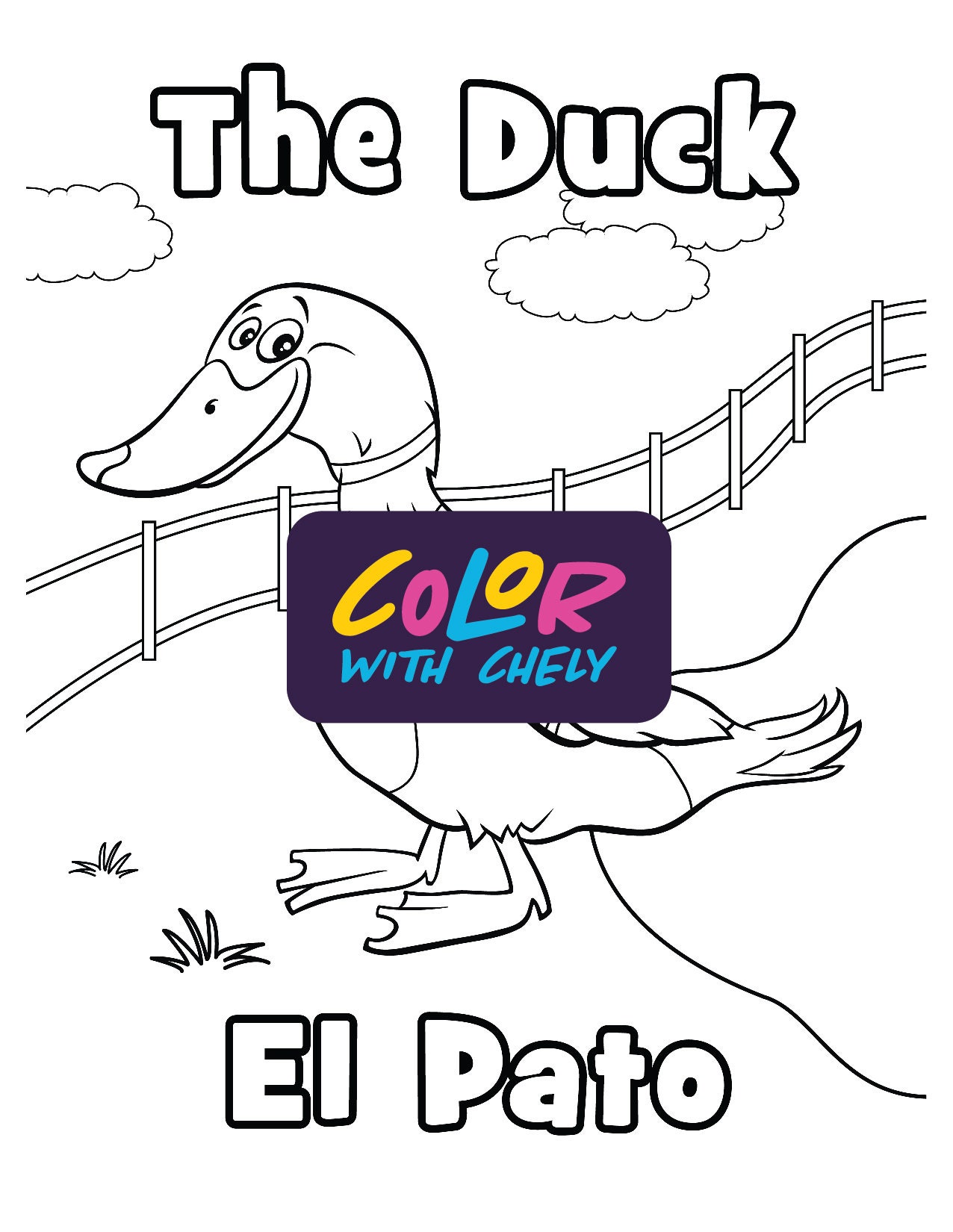 Learn Spanish With Farm Animal Coloring Pages (instant Download ...