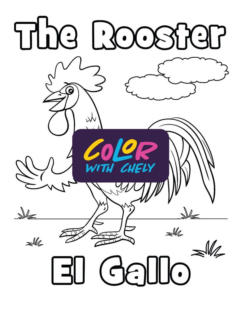 Learn Spanish With Farm Animal Coloring Pages (instant Download ...