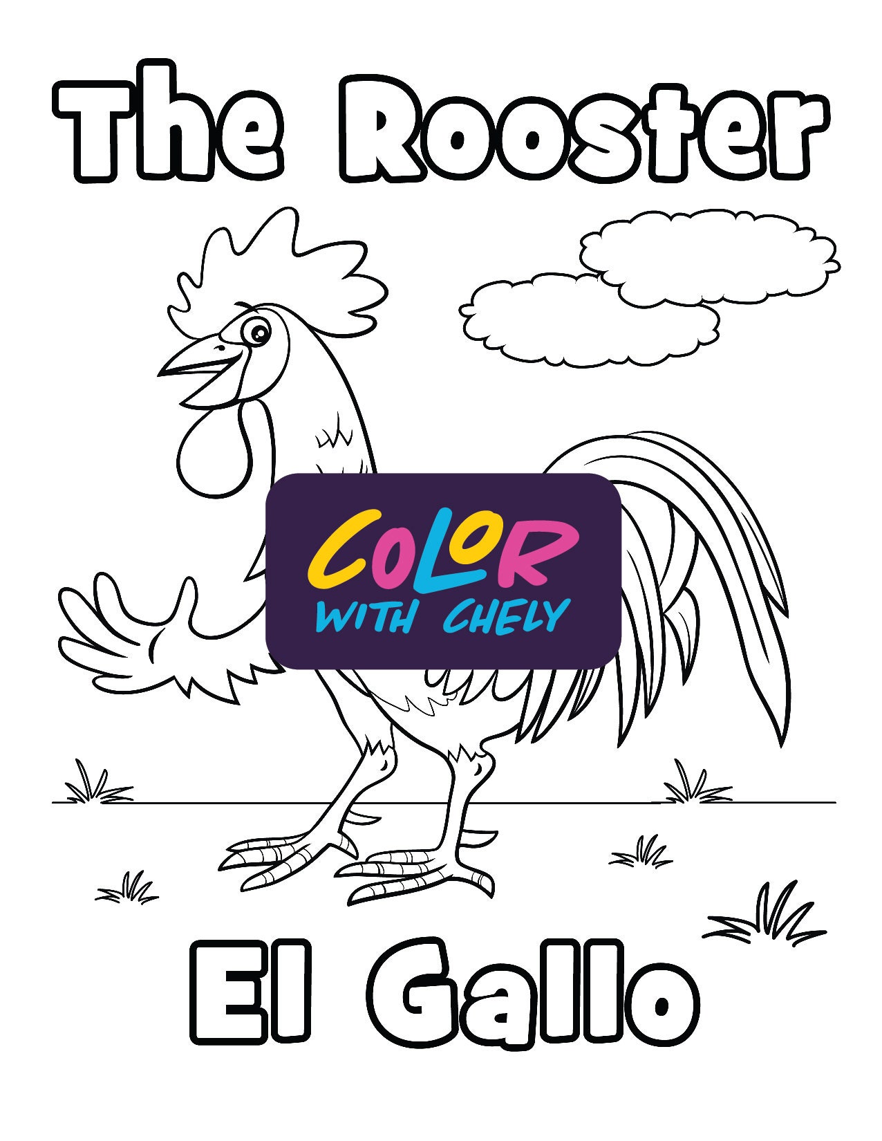 Learn Spanish With Farm Animal Coloring Pages (instant Download ...