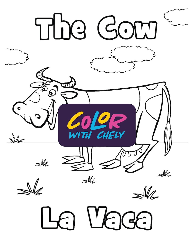 Learn Spanish With Farm Animal Coloring Pages (instant Download ...