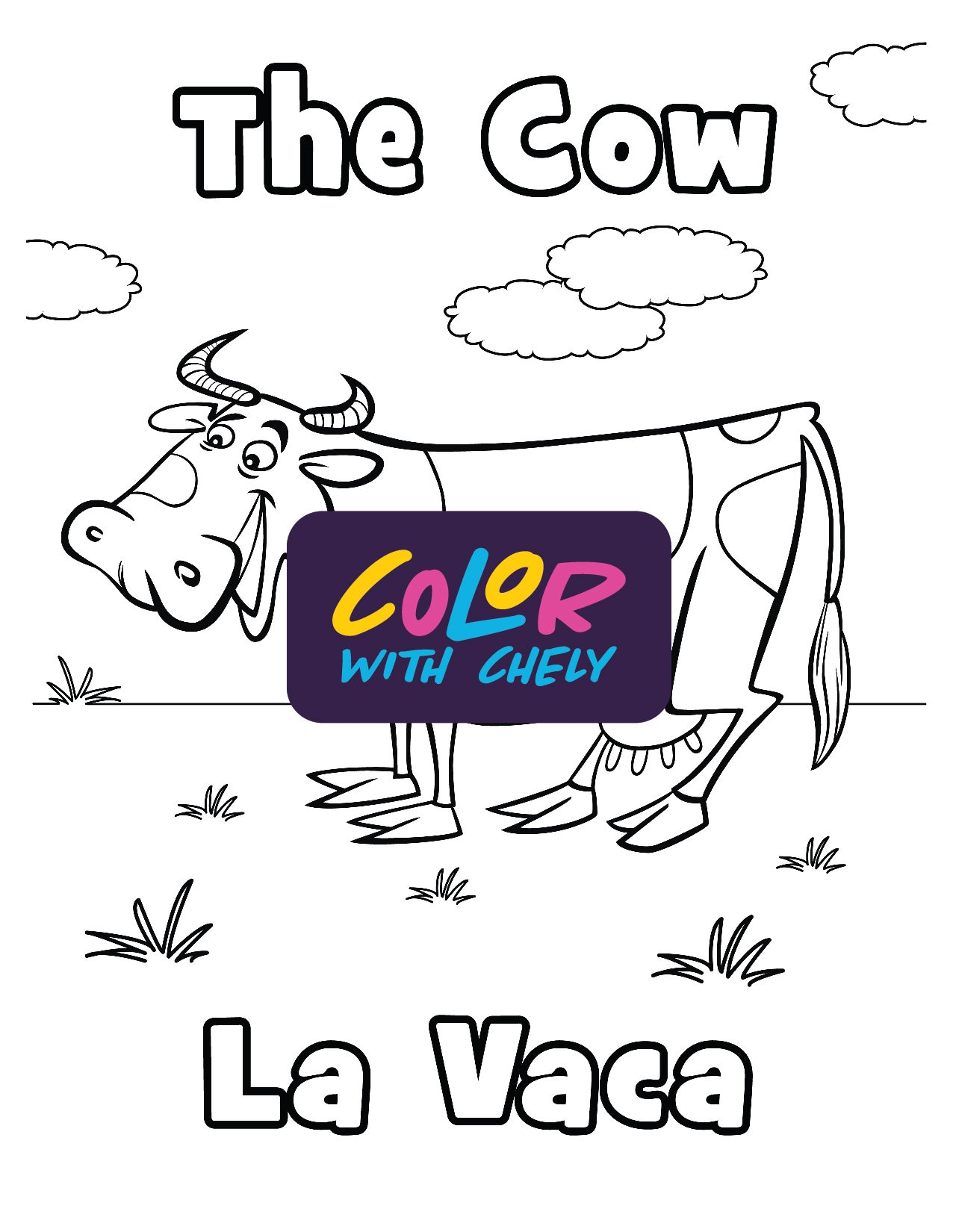 Learn Spanish With Farm Animal Coloring Pages (instant Download ...