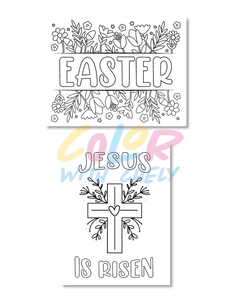 8 Easter Coloring Pages 2023 Printable Sheets for Easter - Etsy