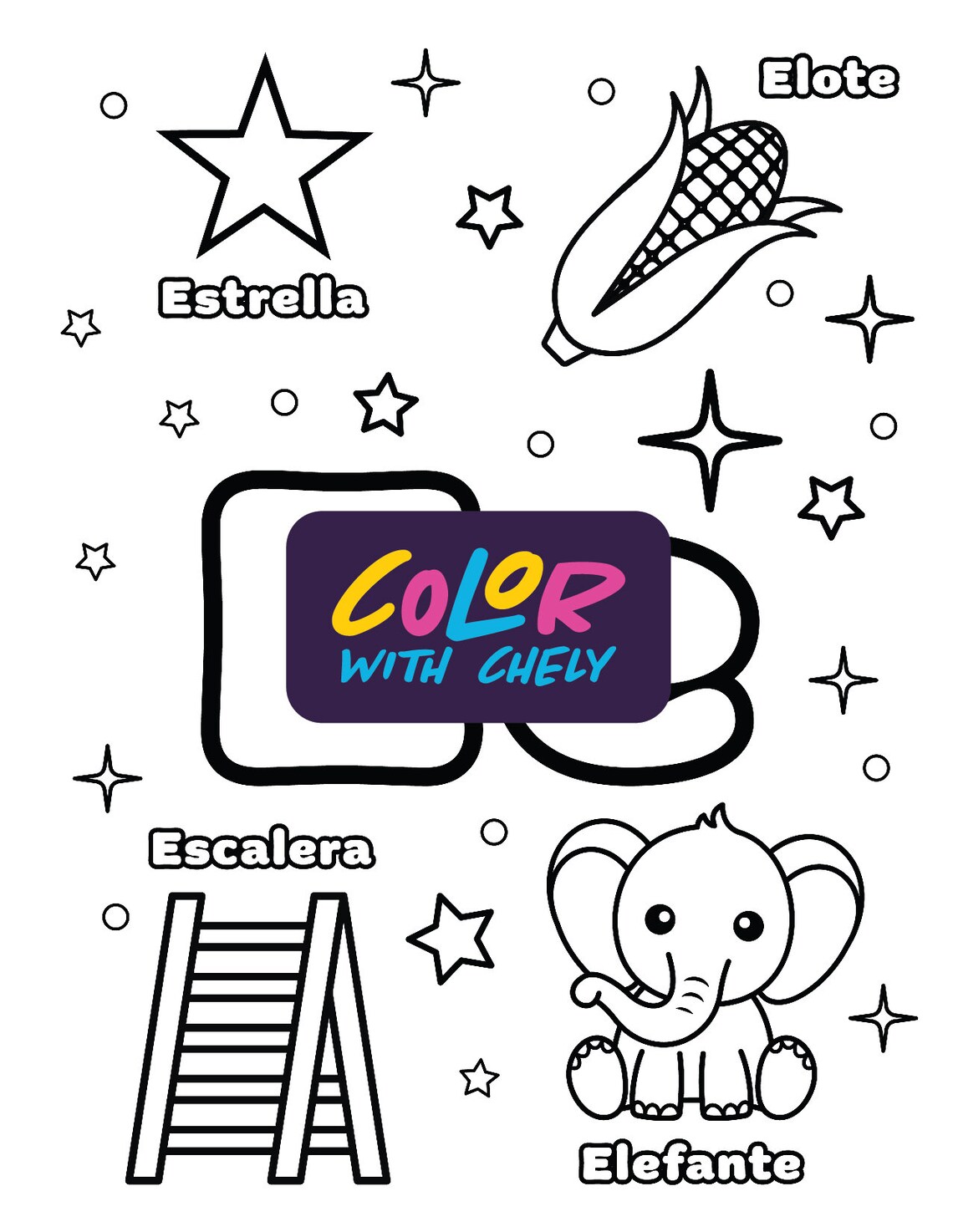 Learn Spanish Vowels Coloring Pages (instant Download) | Aprende Las ...