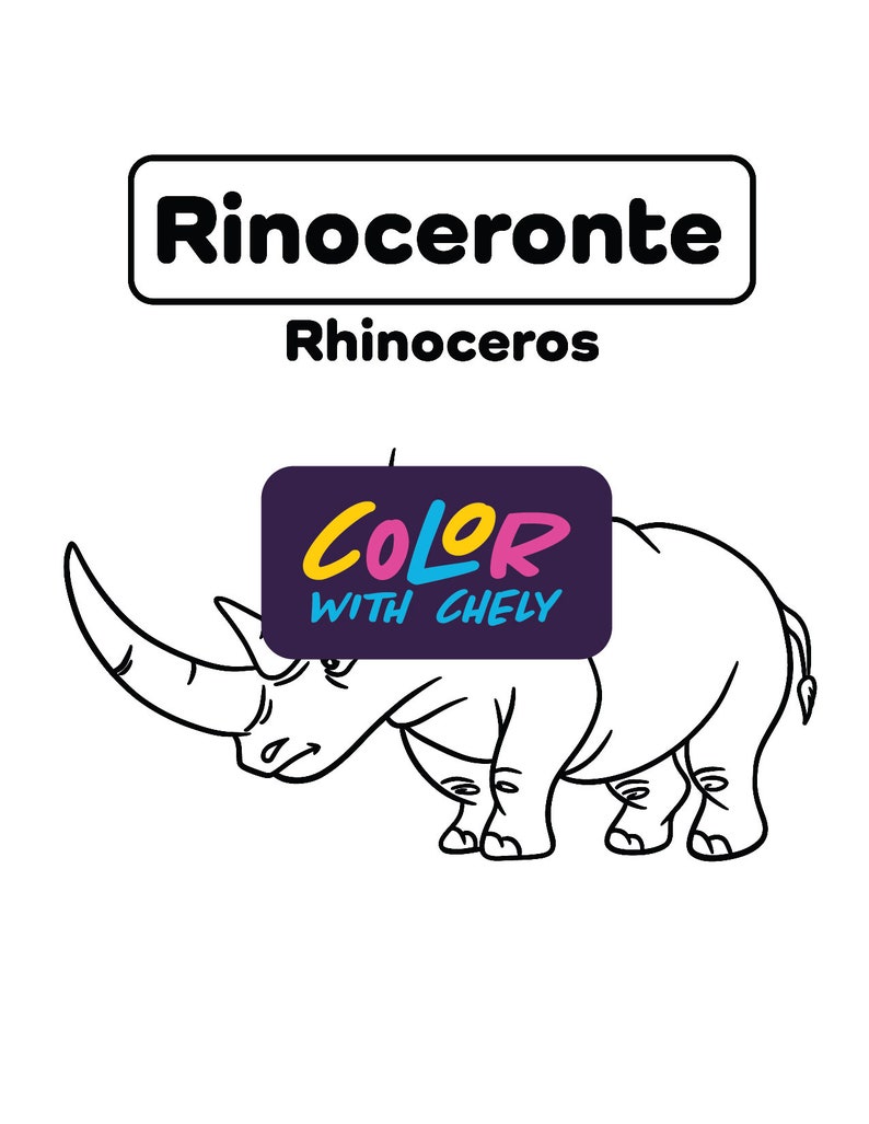 Learn Spanish With Safari Animal Coloring Pages | Aprende Español Con ...