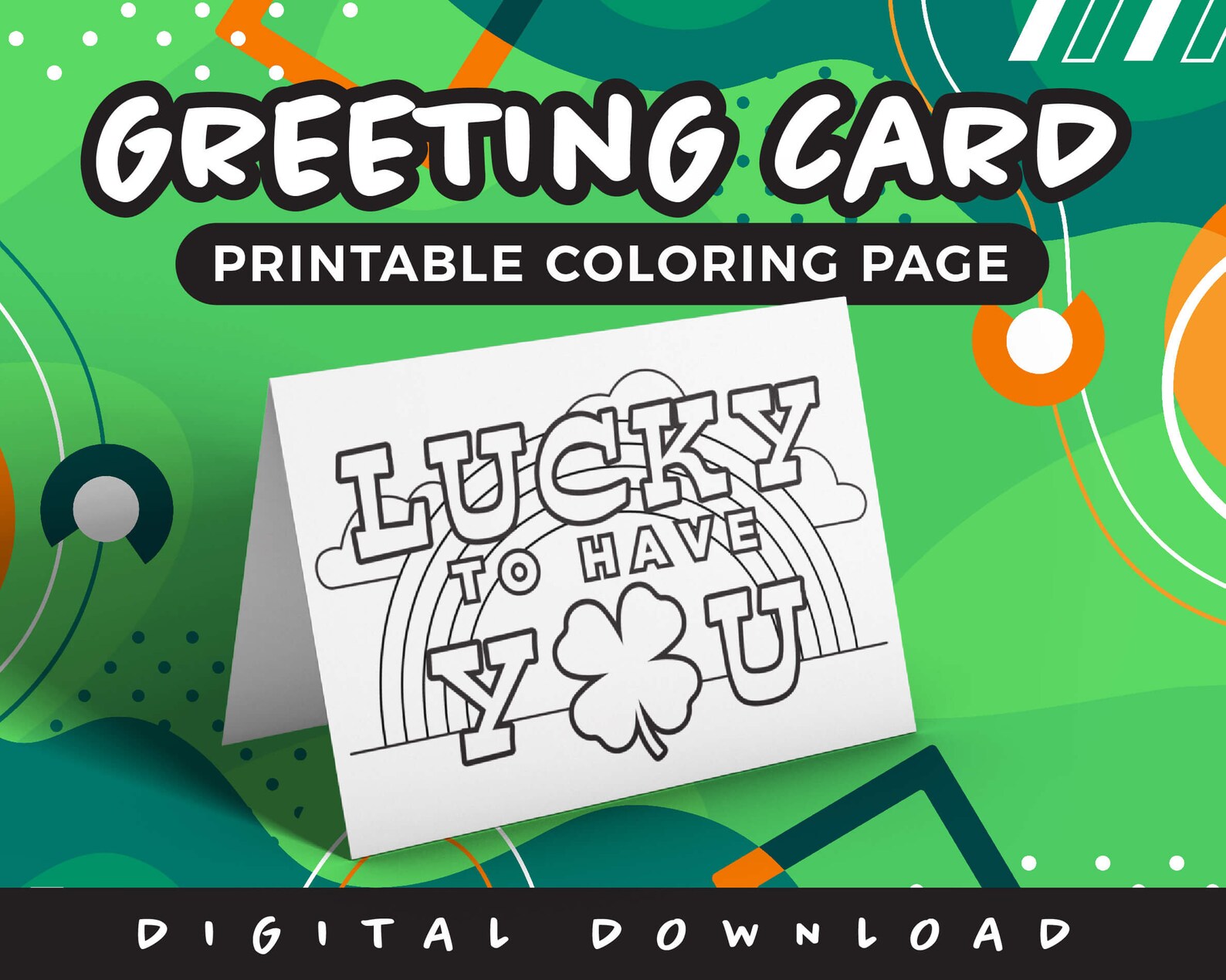 St. Patrick's Day Coloring Greeting Card Activity for Children | Lucky ...