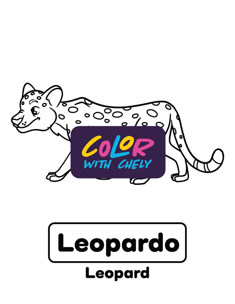 Learn Spanish With Safari Animal Coloring Pages | Aprende Español Con ...
