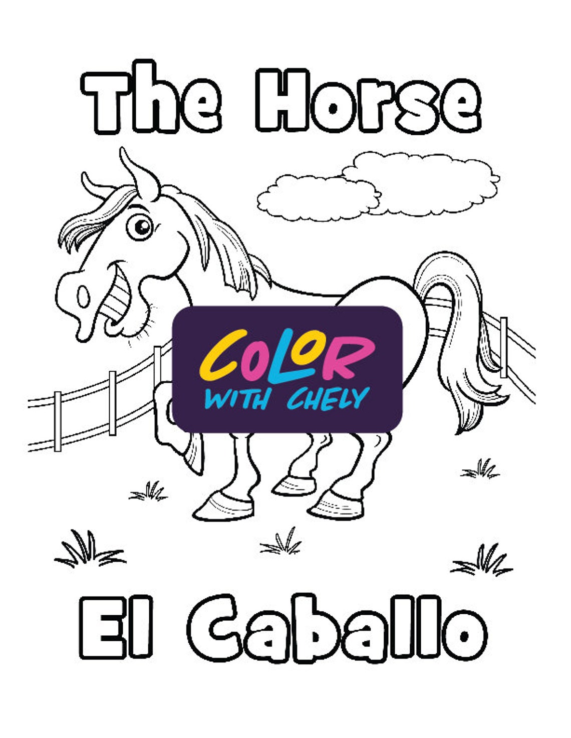 Learn Spanish With Farm Animal Coloring Pages (instant Download ...