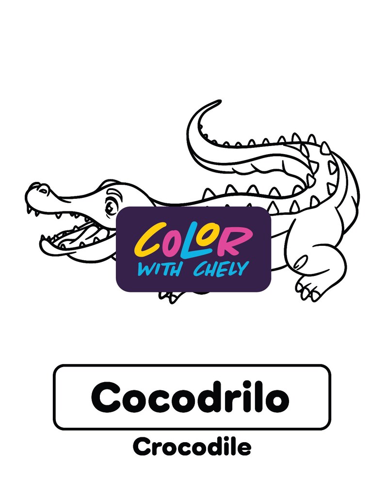 Learn Spanish With Safari Animal Coloring Pages | Aprende Español Con ...