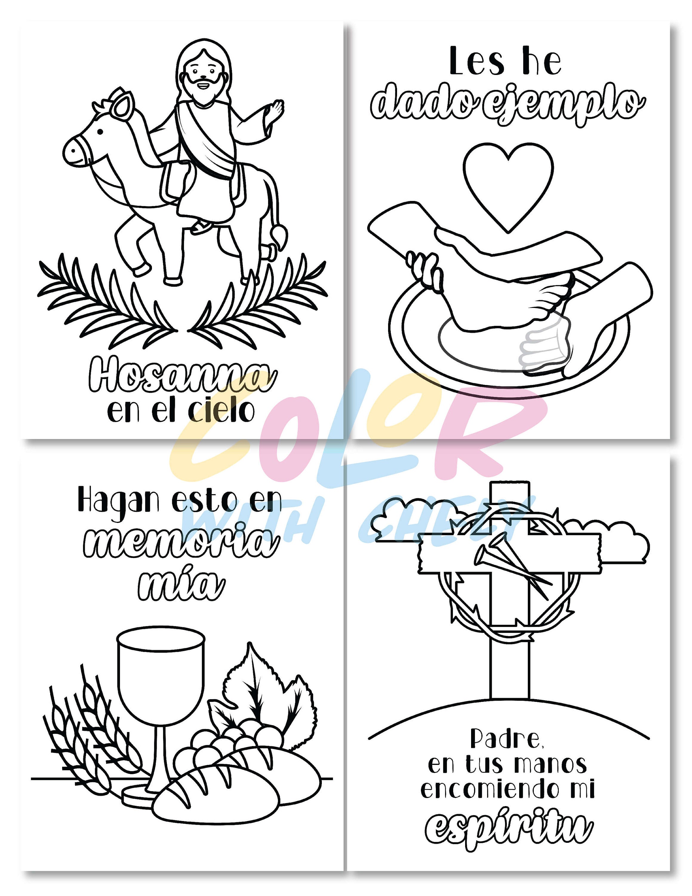 Holy Week 2026 Coloring Pages (in Spanish) | Paginas Para Colorear En ...