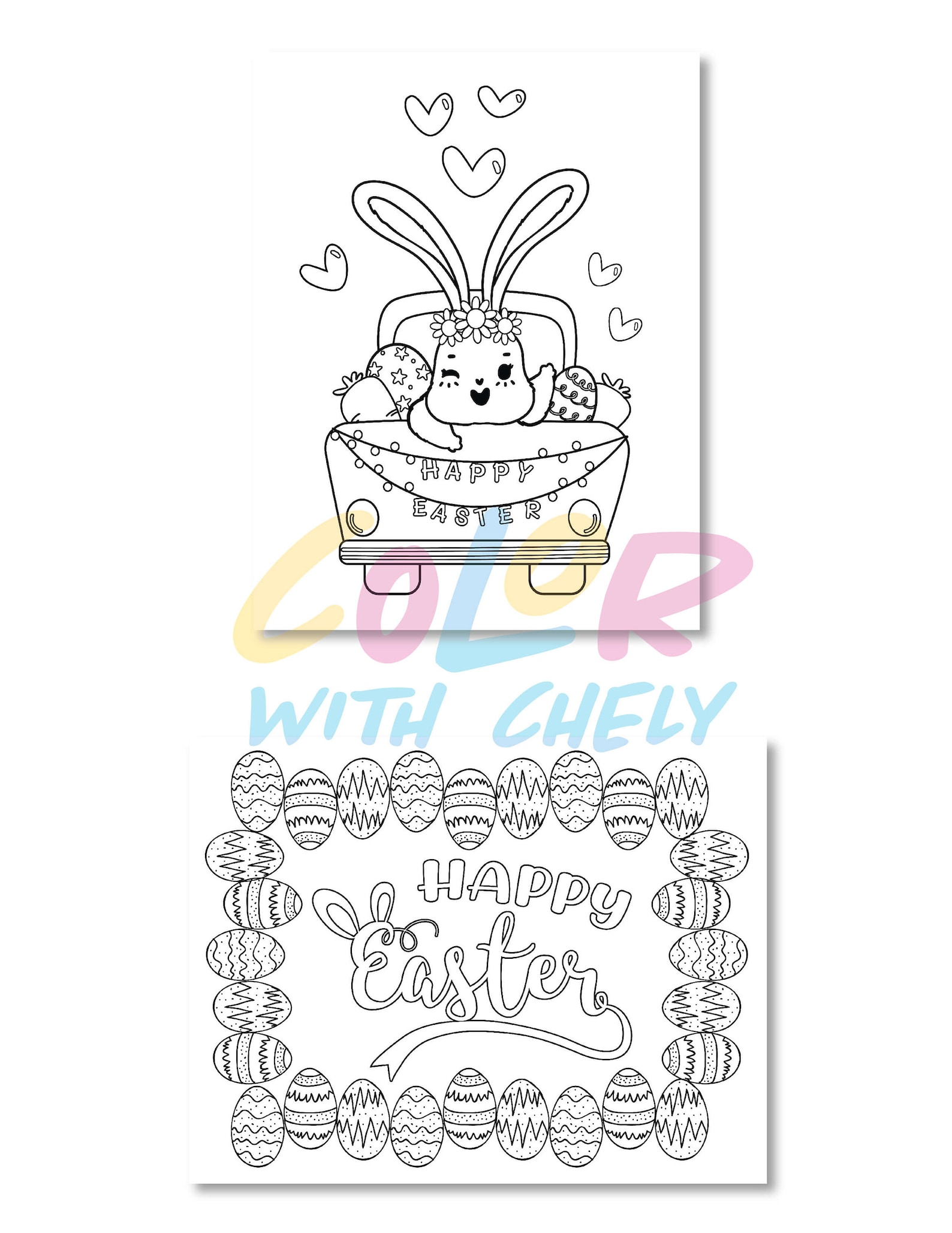 8 Easter Coloring Pages 2023 Printable Sheets for Easter - Etsy