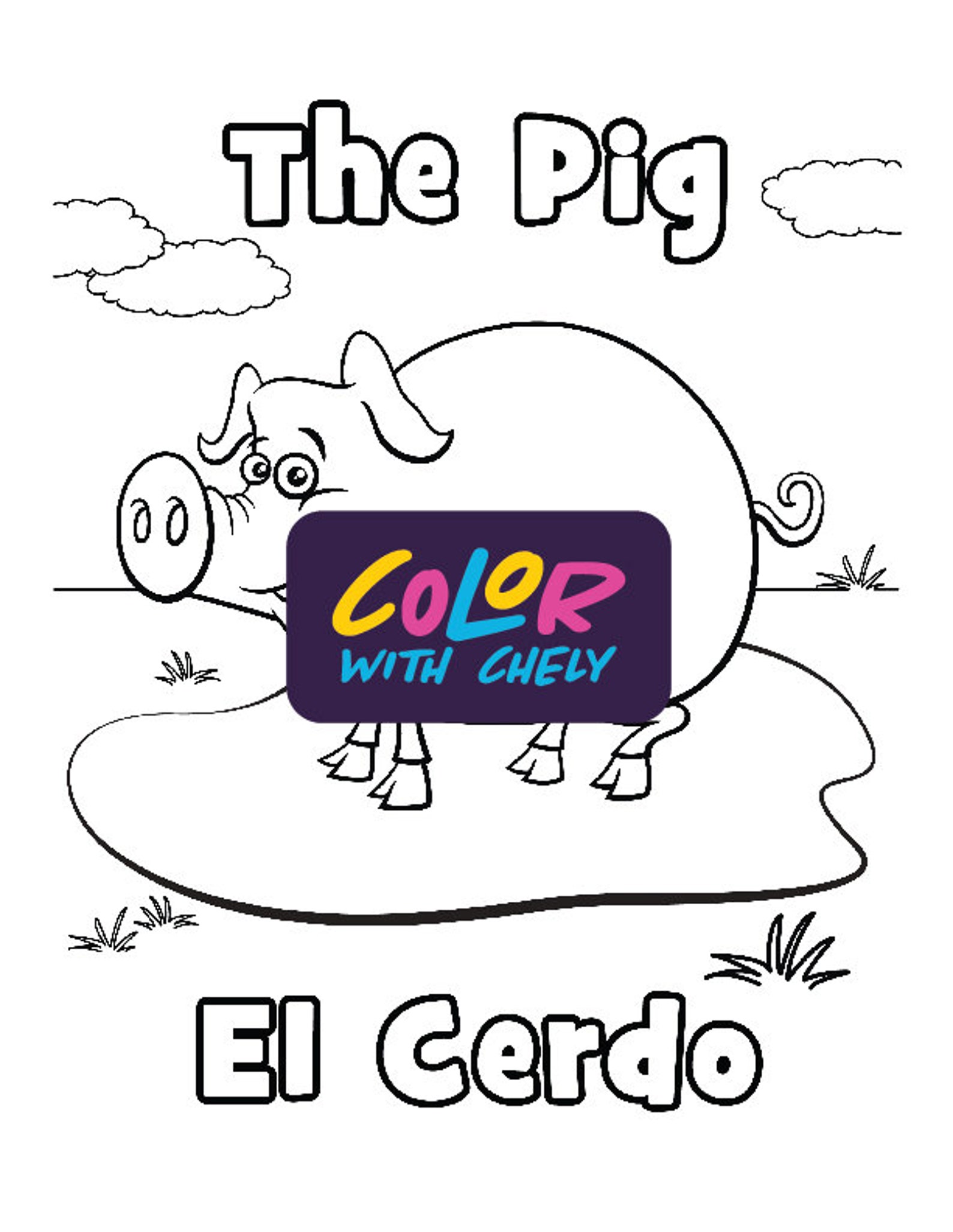 Learn Spanish With Farm Animal Coloring Pages (instant Download ...