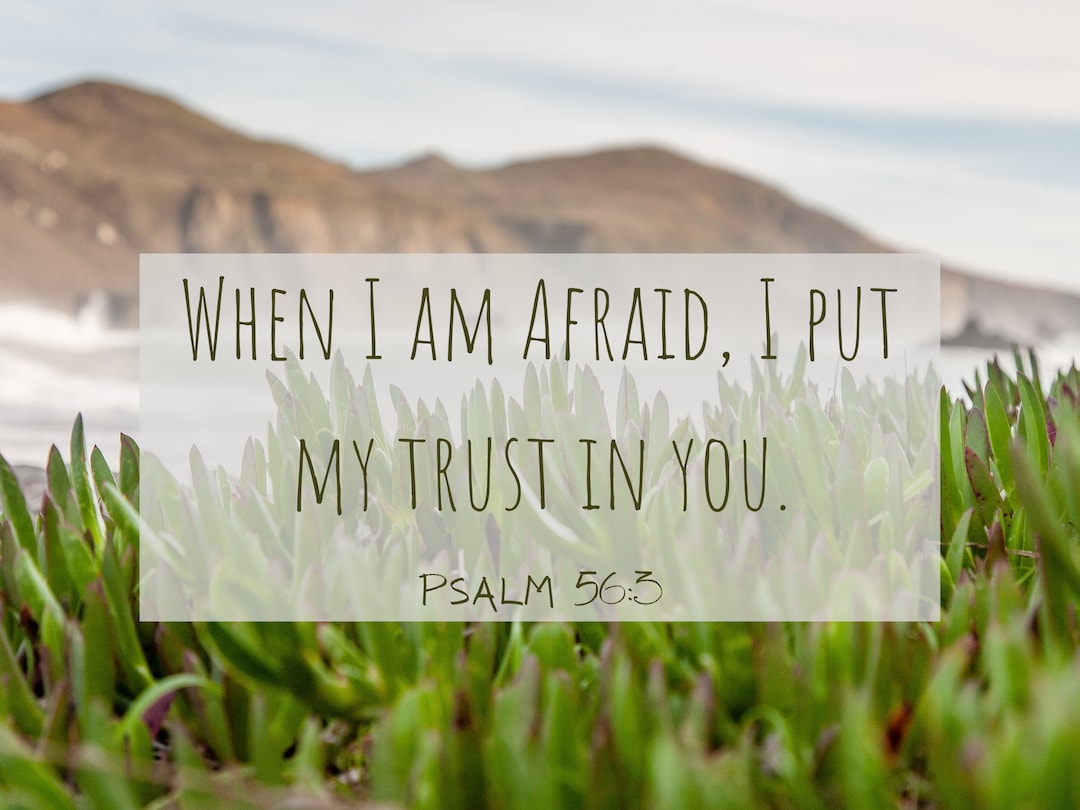 Psalm 56:3 Wall Art - When I Am Afraid, I Put My Trust in You. Faith in ...