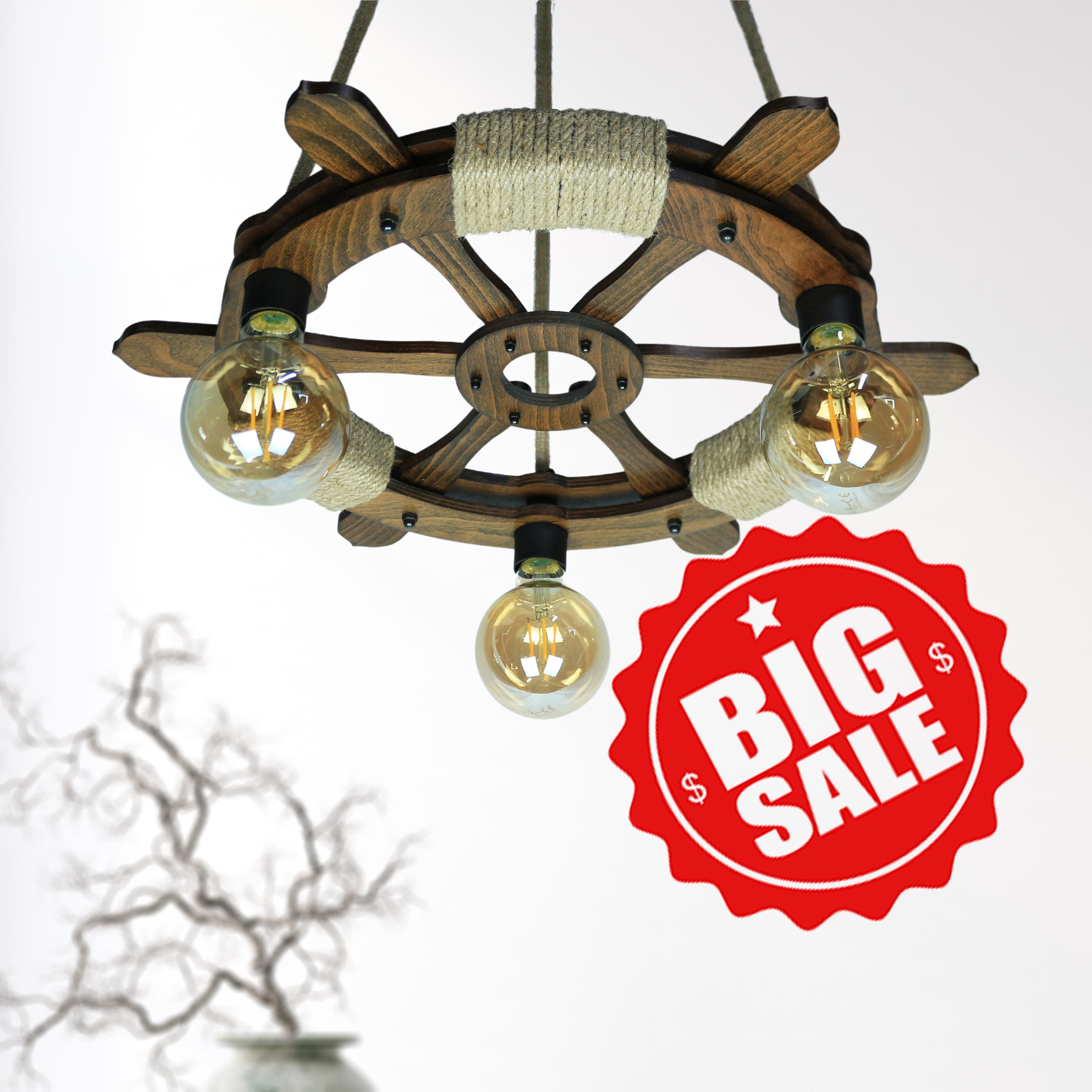 Sailor Ship Steering Wheel Pendant Light Beach Chandelier - Etsy