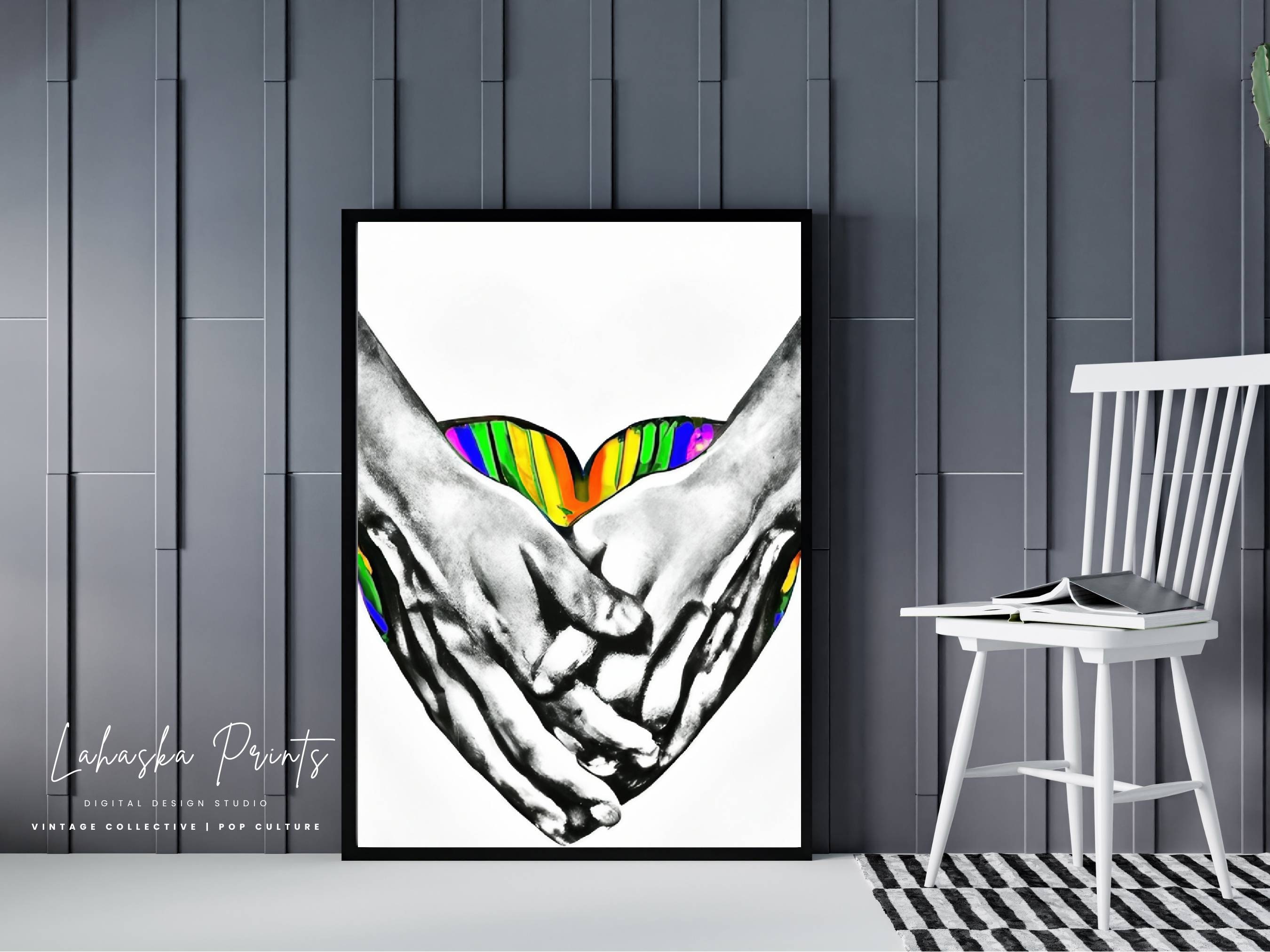 PRINTABLE Pride Wall Art | Holding Hands Art | LGBTQ Gift | Pride Home ...