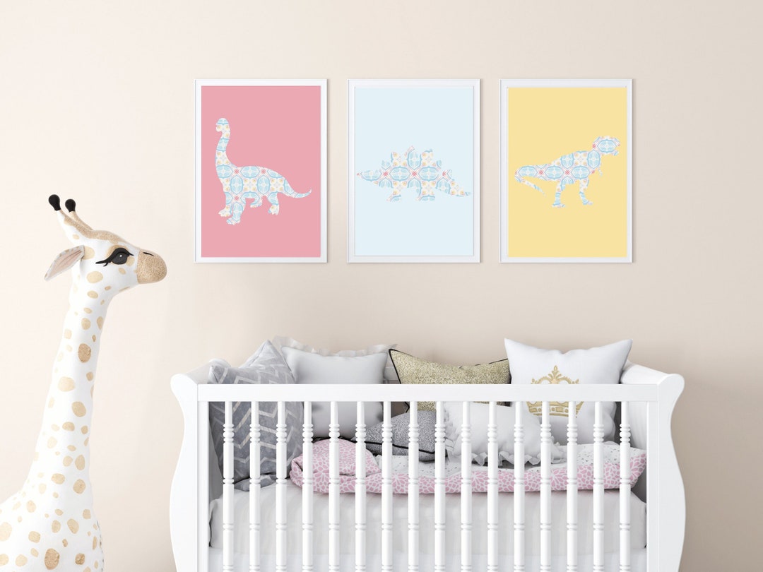 Dinosaur Nursery Prints, Nursery Dinosaur Wall Art, Nursery Dinosaur ...
