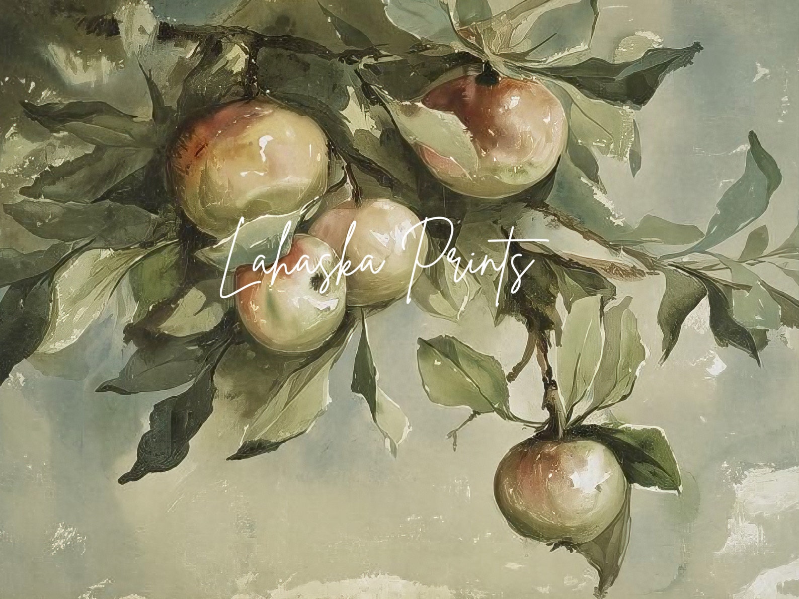 Rustic Farmhouse Kitchen Decor| Vintage Apple Tree Print | Country ...