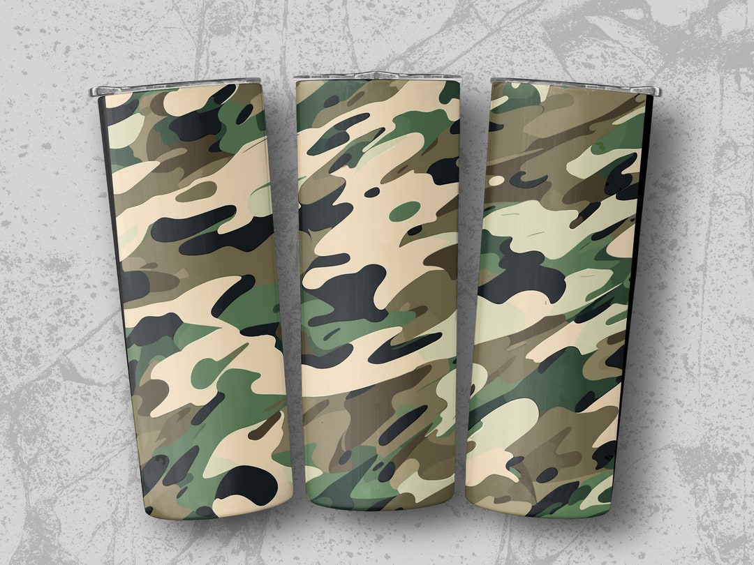 Camouflage Print 20oz Sublimation Tumbler Designs, Straight & Tapered ...