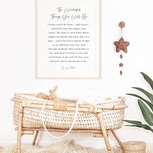 PRINTABLE the Wonderful Things You Will Be Print | Nursery Quote Print ...