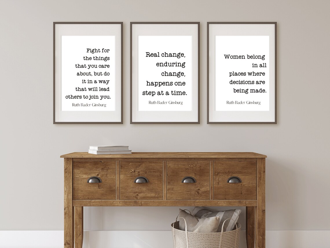 Printable Feminist Quotes Ruth Bader Ginsburg, Set of Three RGB Quotes ...