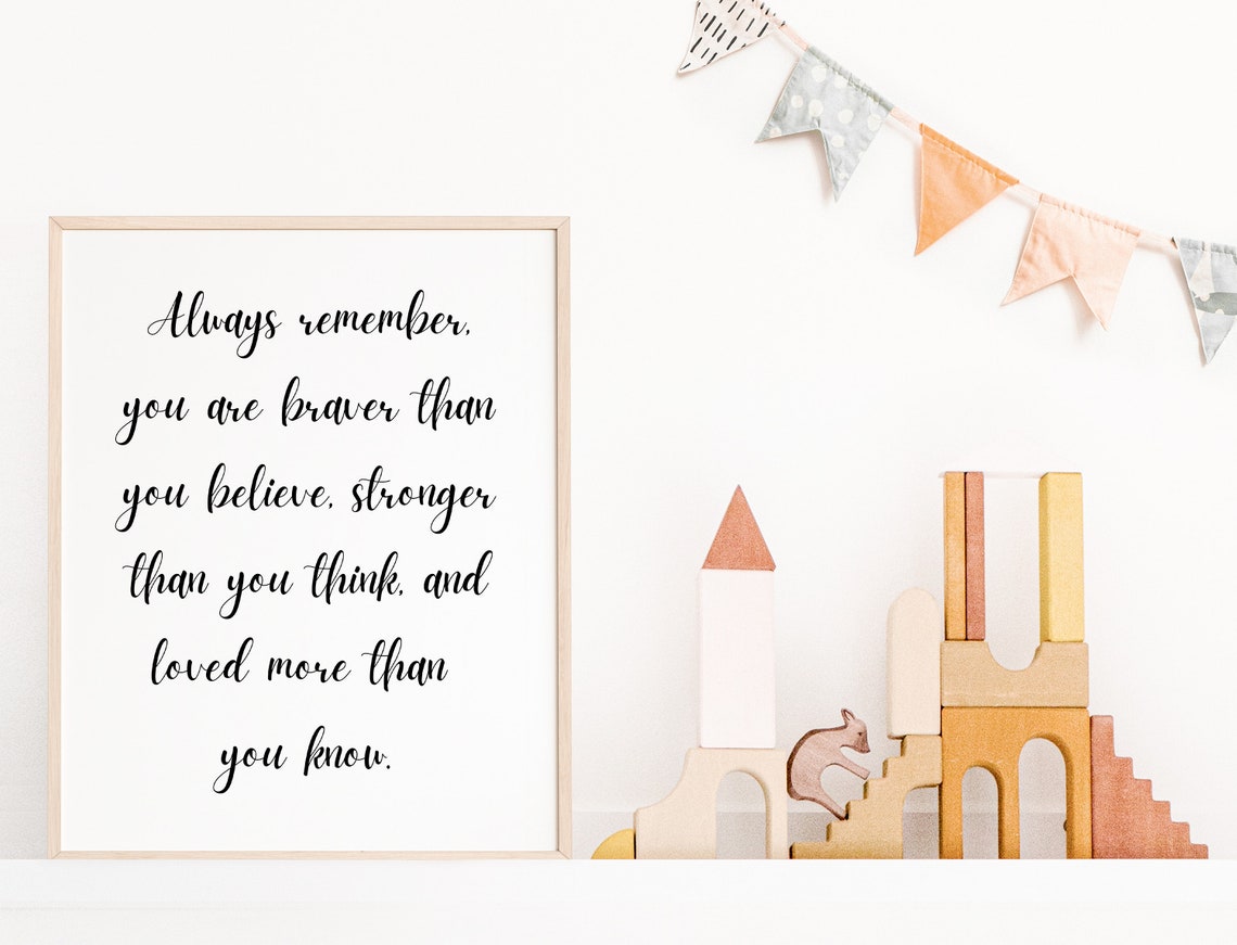 Nursery Quote Print, Nursery Printable Quote, Always Remember You Are ...