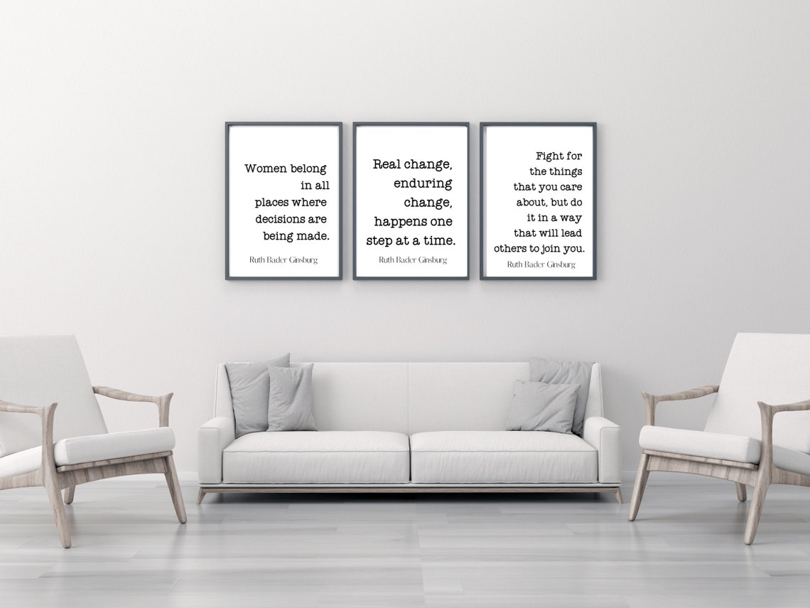 Printable Feminist Quotes Ruth Bader Ginsburg, Set of Three RGB Quotes ...
