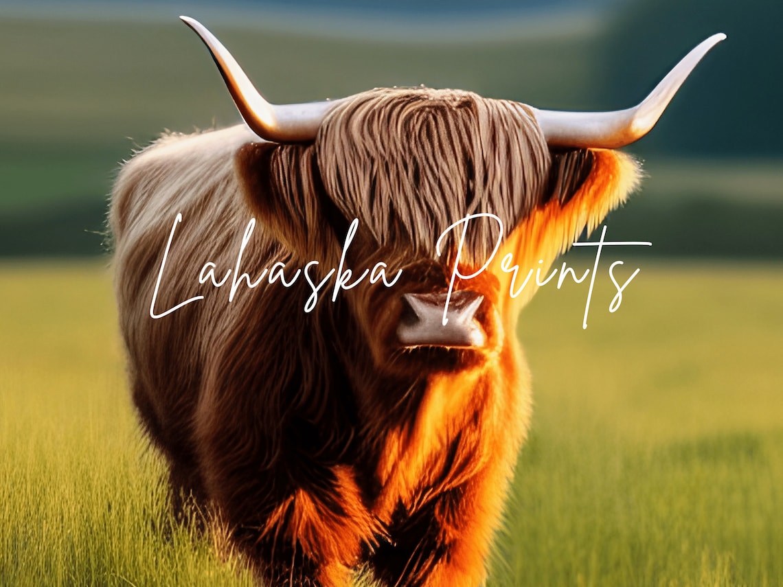 PRINTABLE Highland Cow Print Highland Cow in Field Digital - Etsy