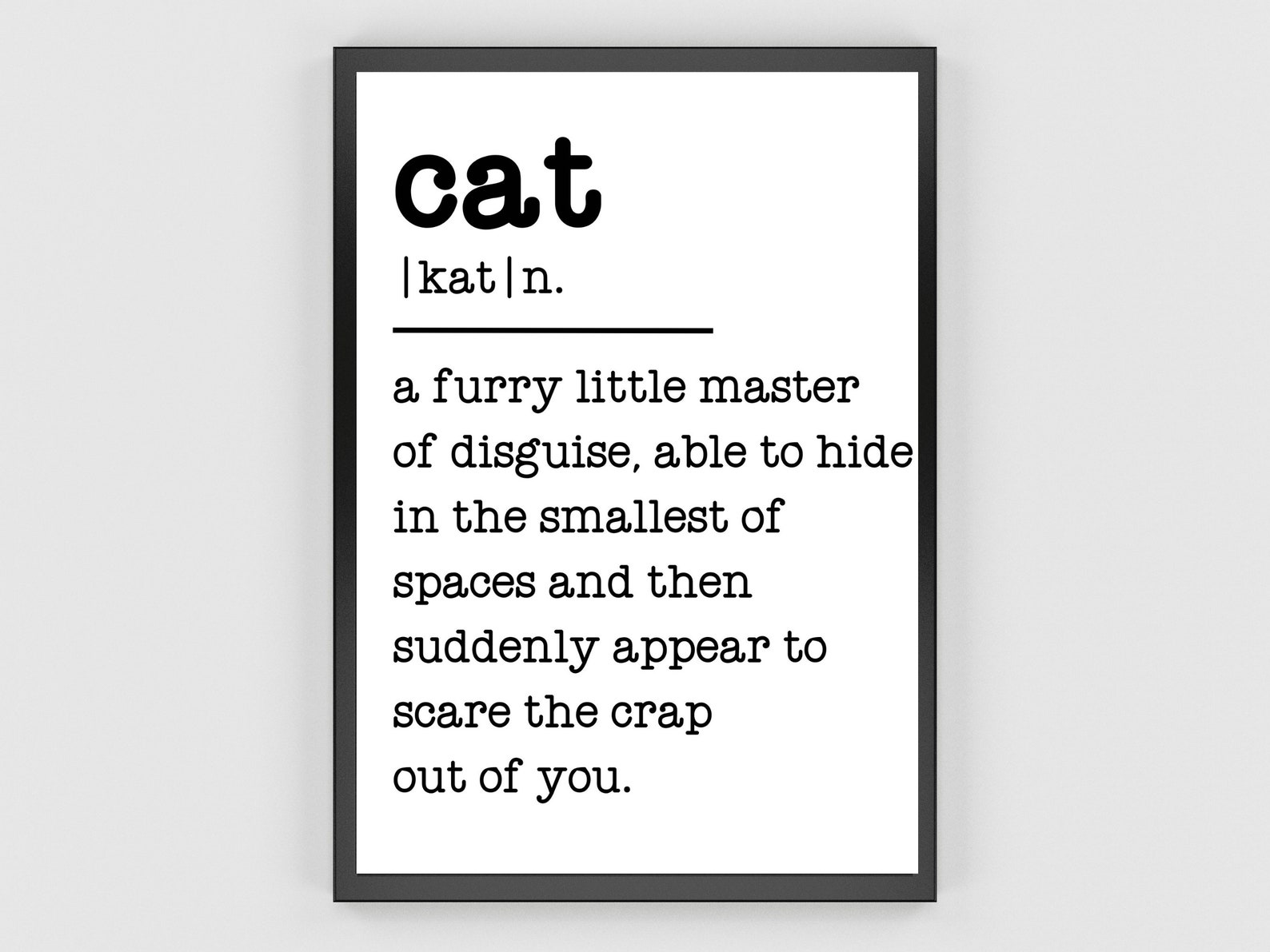 Funny Cat Definition Pet Prints Cat Wall Art Cat Lovers Gift DIGITAL ...