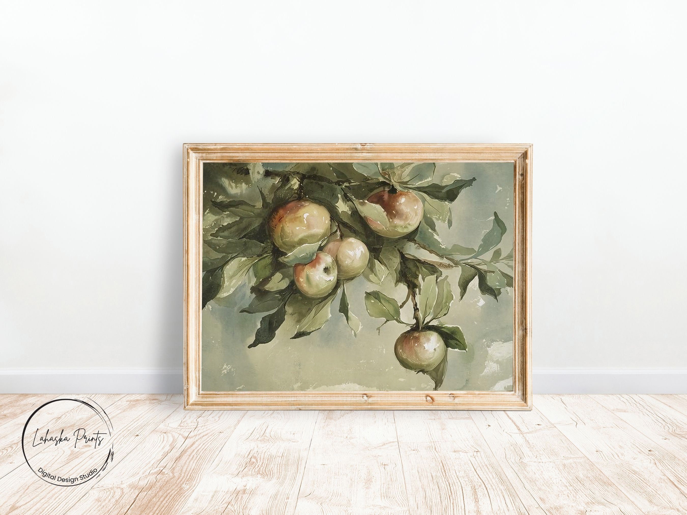 Rustic Farmhouse Kitchen Decor| Vintage Apple Tree Print | Country ...