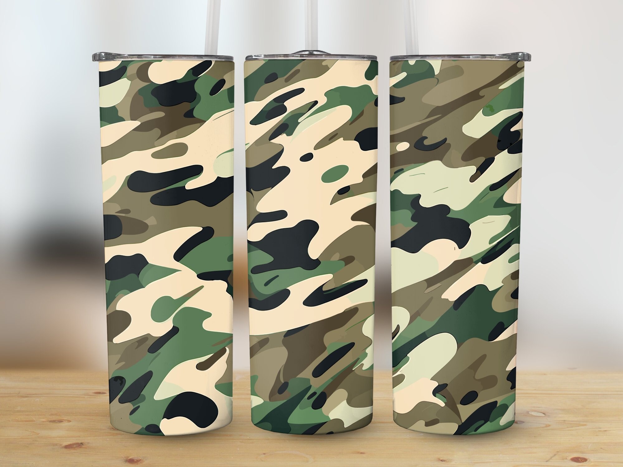 Camouflage Print 20oz Sublimation Tumbler Designs, Straight & Tapered ...