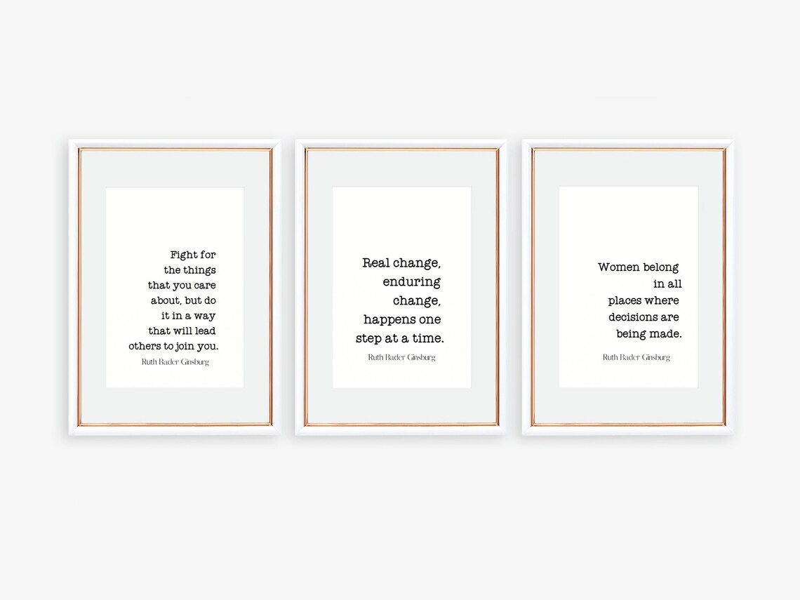 Printable Feminist Quotes Ruth Bader Ginsburg, Set of Three RGB Quotes ...