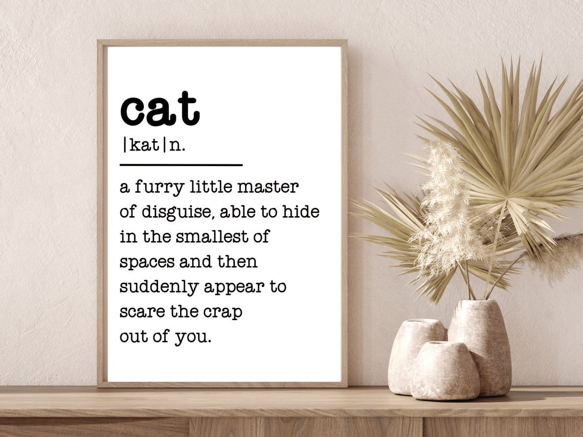 Funny Cat Definition Pet Prints Cat Wall Art Cat Lovers Gift DIGITAL ...