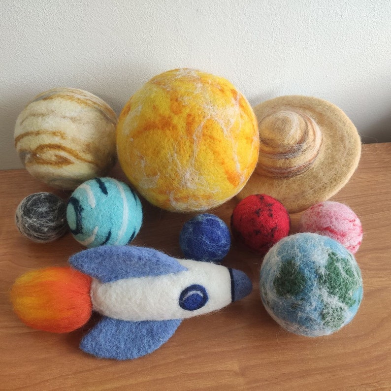 Felted Solar System. Set of Solar System Planets. Space Nursery Decor ...