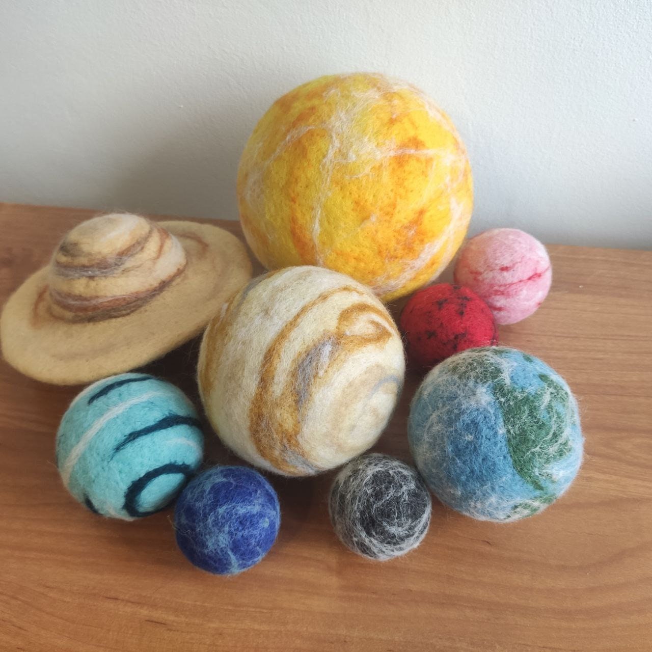 Felted Solar System. Set of Solar System Planets. Space Nursery Decor ...
