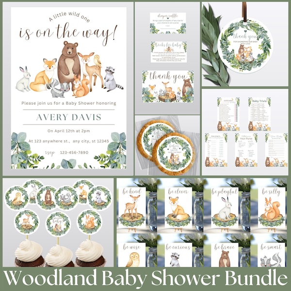 Woodland Baby Shower Games - Etsy