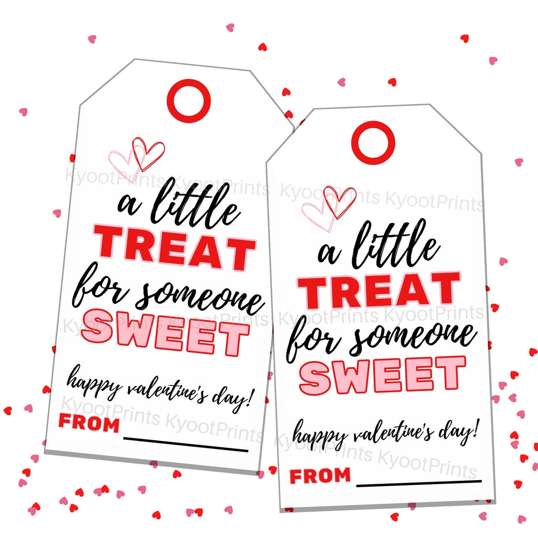Valentine's Day Gift Tag Valentine Treat Bag Tags Happy - Etsy
