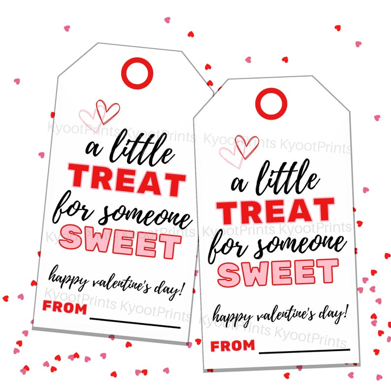 Valentine's Day Gift Tag Valentine Treat Bag Tags Happy Valentine's Day ...
