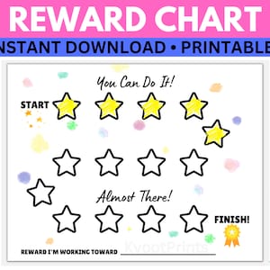 Goal Chart Reward Chart for Kids Chore Chart Printable Kids Reward ...