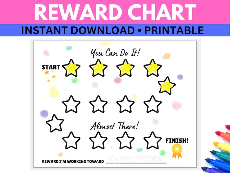 Goal Chart Reward Chart for Kids Chore Chart Printable Kids Reward ...