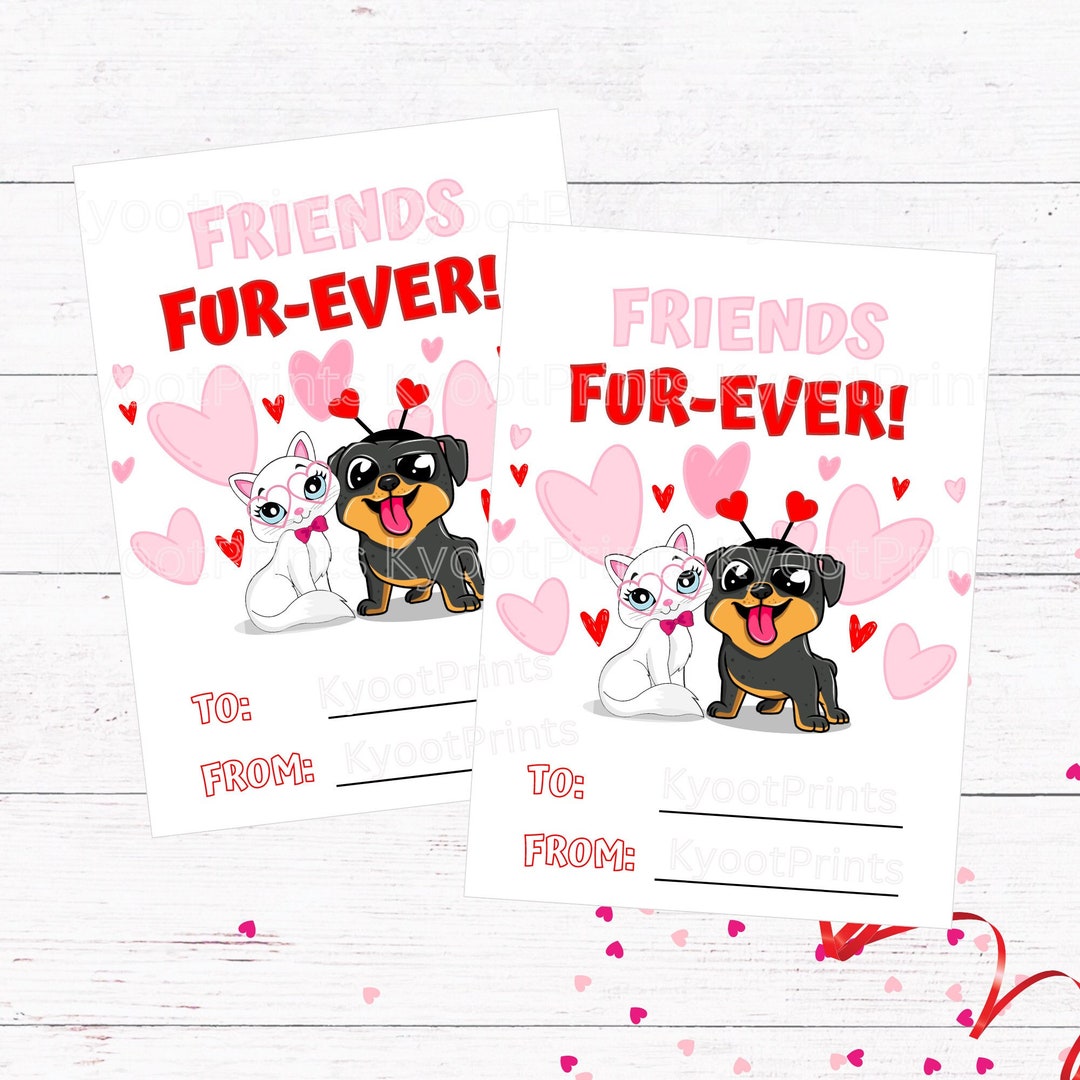 Valentine Day Cards Printable Valentine's Day Puppy Cards Kids School ...