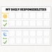 Daily Responsibility Chart for Kid's Responsibility Chore Chart ...