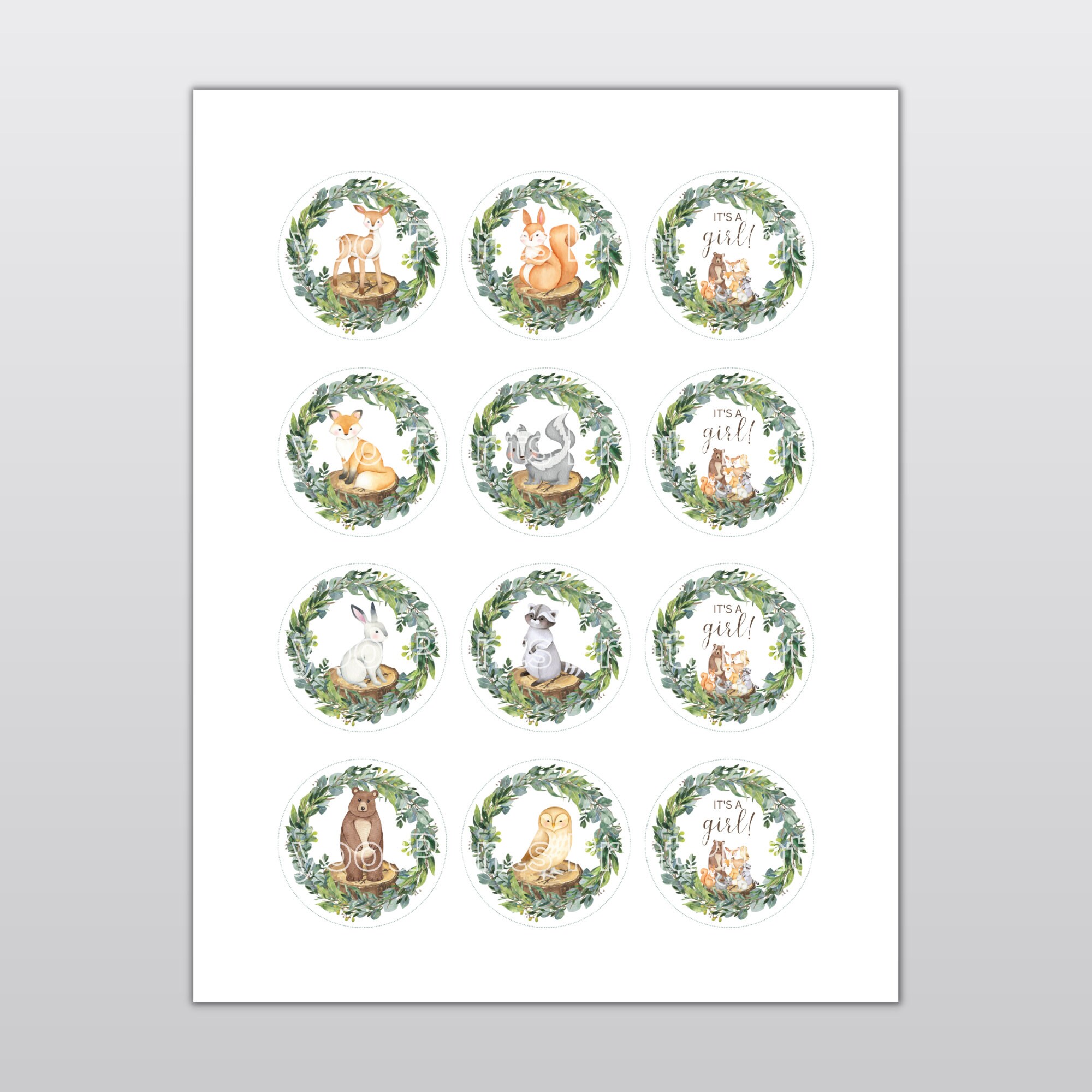 Woodland Cupcake Toppers Woodland Animal Cupcake Topper Woodland Baby ...