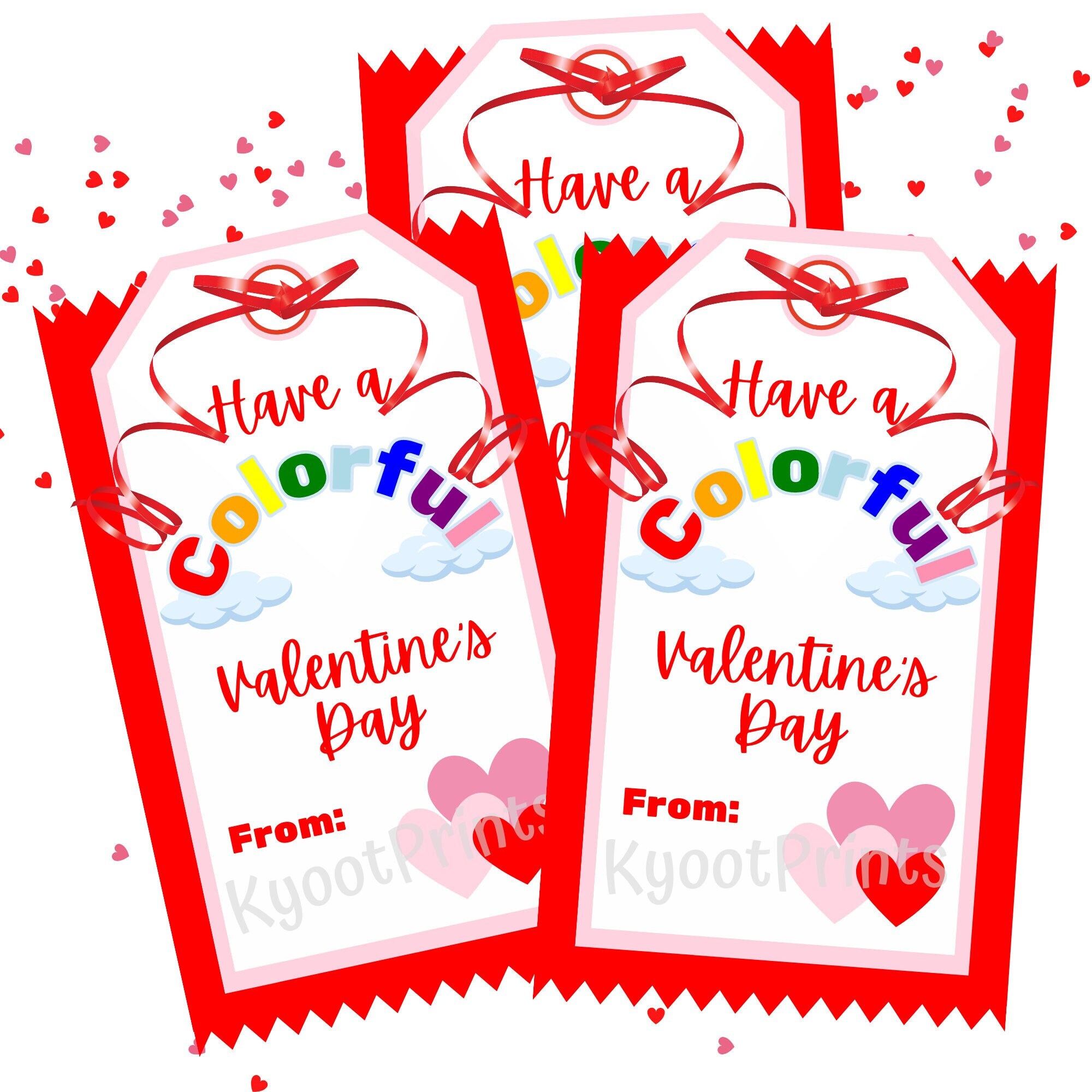 Valentine's Day Tag, Valentine Card, Kids Valentine Tag, Crayon School ...