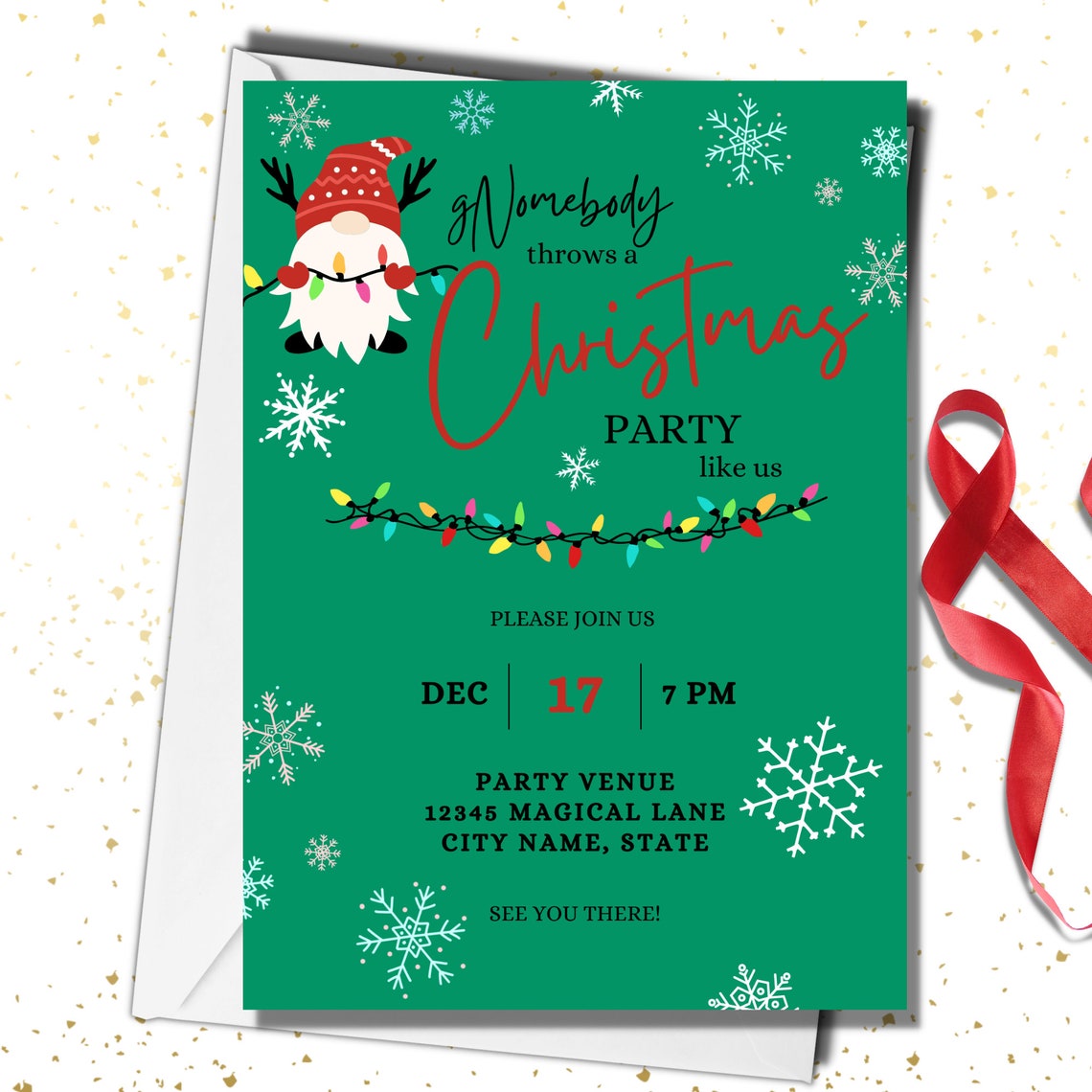 EDITABLE Christmas Party Invitation, Holiday Party Invitation, Company ...