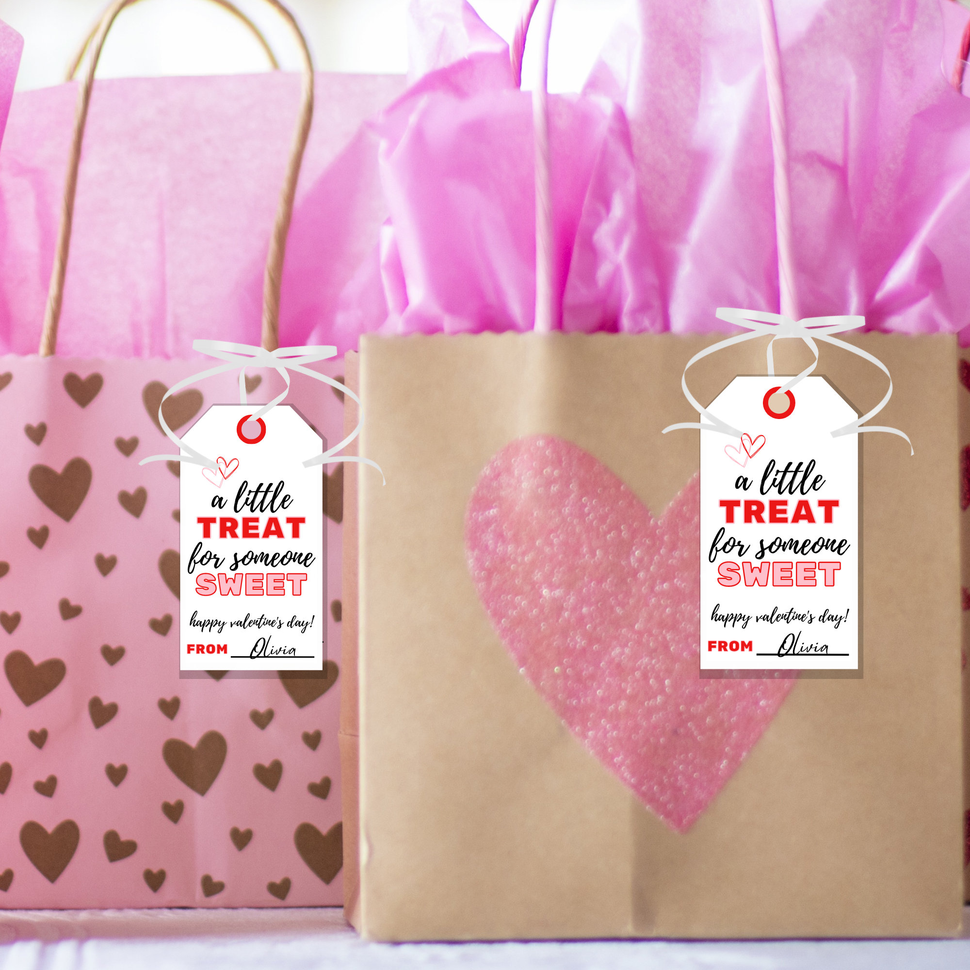 Valentine's Day Gift Tag Valentine Treat Bag Tags Happy Valentine's Day ...