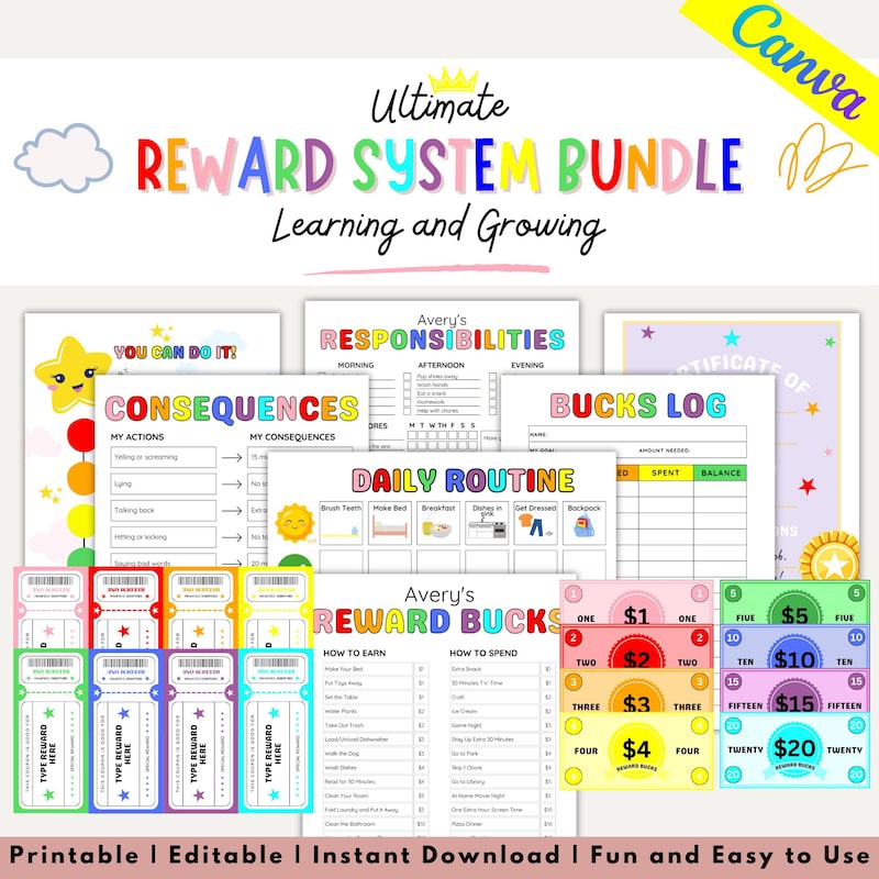Kid Reward Menu - Etsy