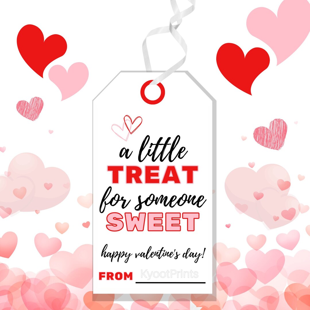 Valentine's Day Gift Tag Valentine Treat Bag Tags Happy Valentine's Day ...