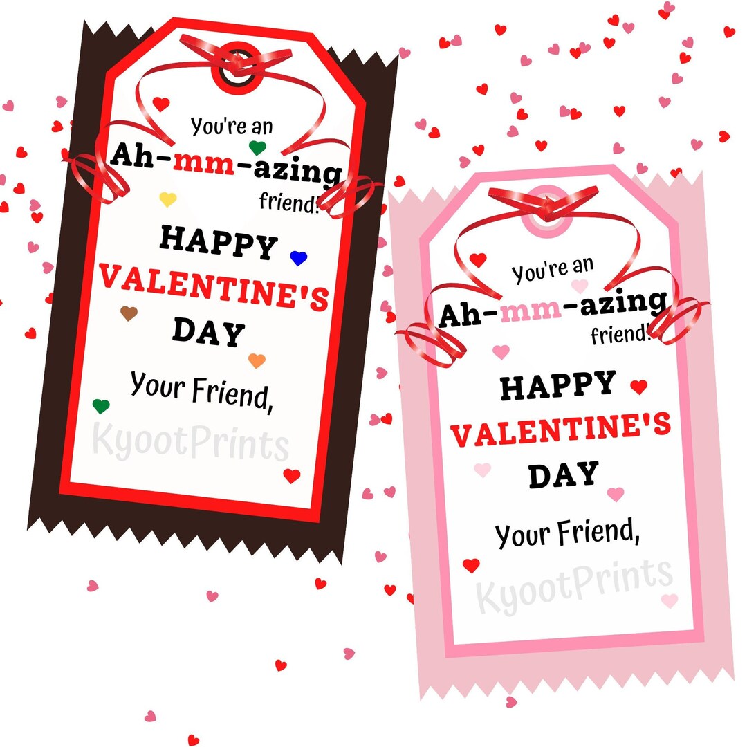 Valentine Candy Tag, Valentine's Day Card for Kids, Gift Tags, Fun ...