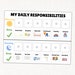 Daily Responsibility Chart for Kid's Responsibility Chore Chart ...