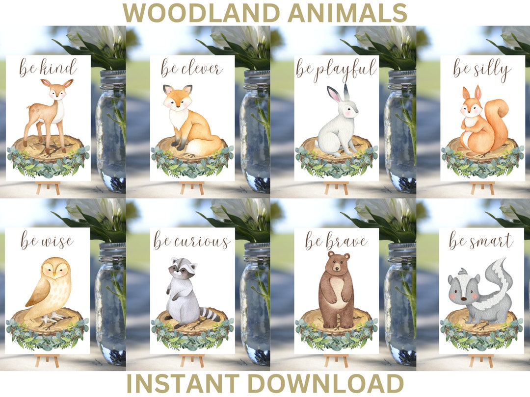 Woodland Animals Centerpieces Woodland Greenery Centerpieces Woodland ...